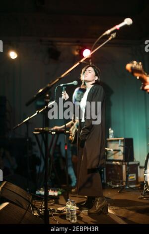Hannah Field of Little May performing live on stage at Bush Hall in ...