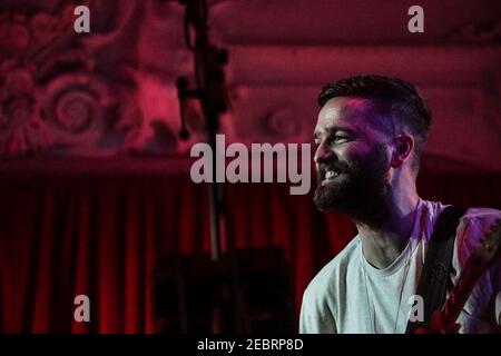 Sebastian Fox 'Bassi' of Mt Wolf performing live on stage at Bush Hall ...