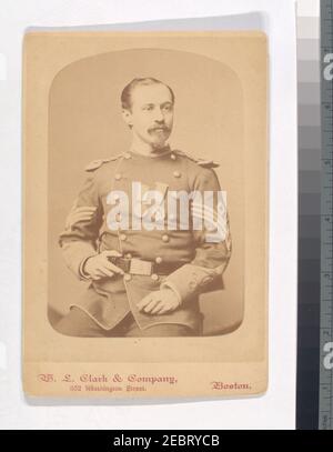 A portrait of an unidentified soldier with a mustache and beard, likely ...