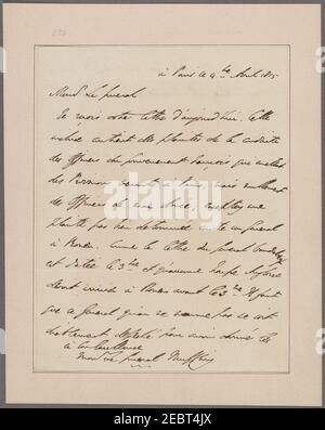 Wellington, Duke of. Paris. To Monsieur le général Stock Photo - Alamy