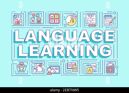 Language school word concepts banner. Educational program. Foreign ...