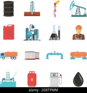 Gas processing factory icon or emblem with pipeline and blue flame for ...