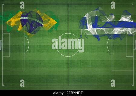 Brazil vs. Greece Soccer Match - Soccer balls in Brazil and Greece ...