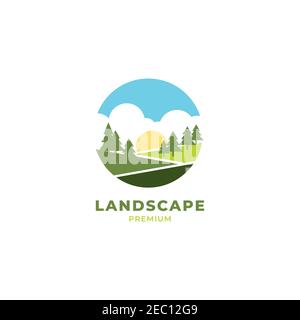 Landscape logo design illustration vector template Stock Vector Image ...