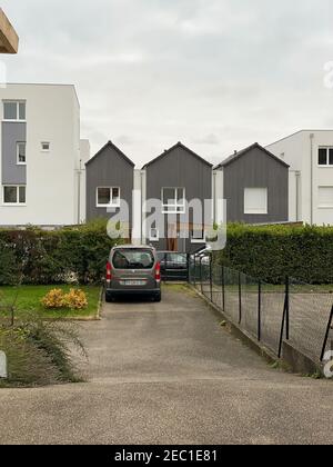 Strasbourg, France - Oct 17, 2020: Tall abandoned apartment building ...