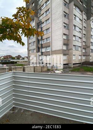 Strasbourg, France - Oct 17, 2020: Tall abandoned apartment building ...