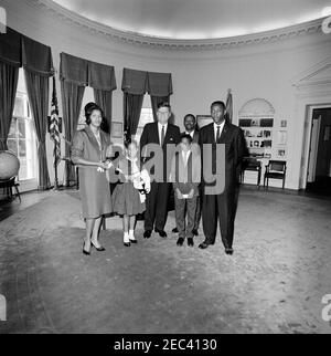 Visit of Myrlie Evers, widow of Medgar Evers, and family. President ...
