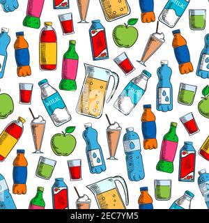 Juice pack pattern vector seamless blue Stock Vector Image & Art - Alamy