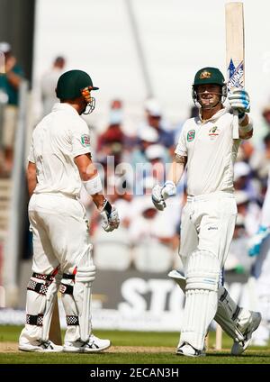Australia's Michael Clarke celebrates reaching his century during the ...