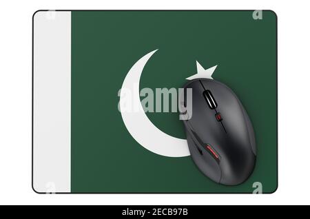 Computer mouse with Pakistani flag. Internet network in Pakistan ...