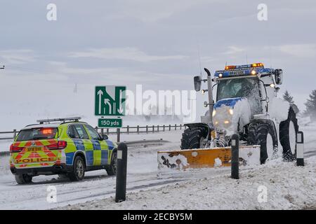 A96 Aberdeen to Elgin Road, Aberdeenshire and Moray, UK. 13th Feb, 2021 ...