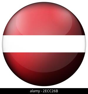 Glass light ball with flag of Latvia. Round sphere, template icon ...