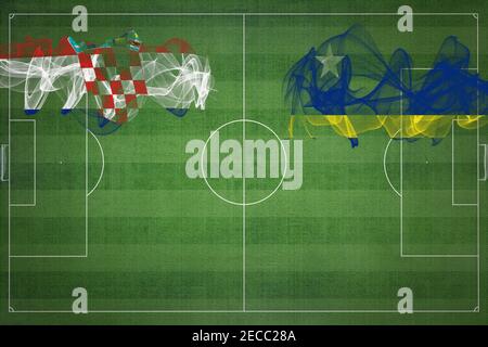 Curacao vs Croatia Soccer Match, national colors, national flags ...