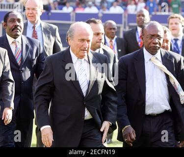 CONCACAF head Jack Warner and FIFA boss Sepp Blatter at a soccer ...