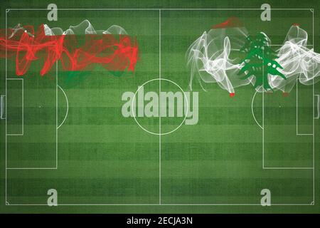 Lebanon vs Oman Soccer Match, national colors, national flags, soccer ...