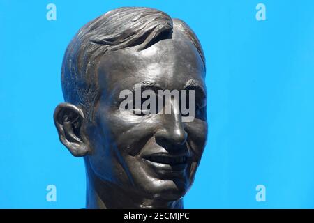 Statue of Rod Laver, an Australian tennis player, at Melbourne Park ...