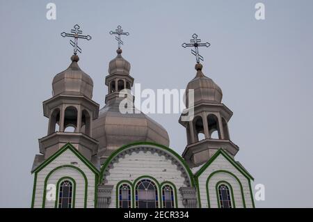 The Byzantine domes of St. Elia (St. Elias) Ukrainian Orthodox Church ...