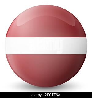Glass light ball with flag of Latvia. Round sphere, template icon ...