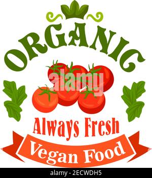 leaves background label tomato nature organic vector illustration Stock ...