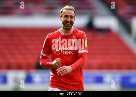 Glenn Murray (25) of Nottingham Forest warms up ahead of kick-off ...