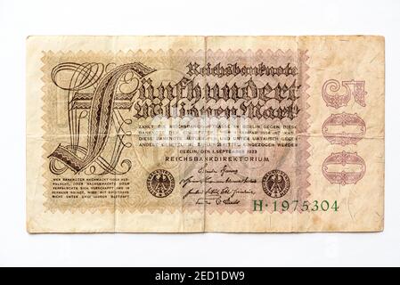 1923 Reichsbanknote Five Million mark note Stock Photo - Alamy