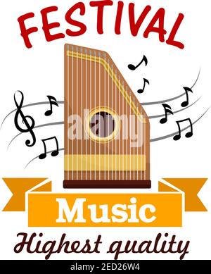 zither icon logo sign vector outline in black and white color Stock ...