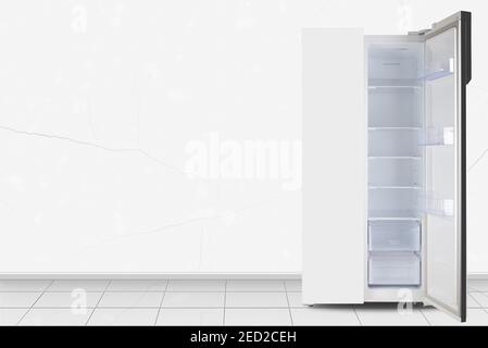 Major appliance - Two-door side by side refrigerator in front on a ...
