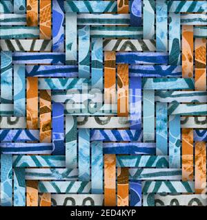 Seamless weave strip colorful ribbon pattern print Stock Photo - Alamy