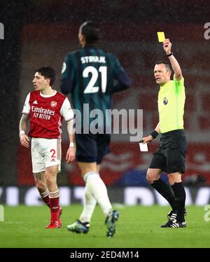 Referee Stuart Attwell, centre, during the English FA Cup soccer match ...