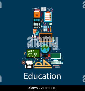 Math science icons set in flat style. Functions and curves, graphs and ...