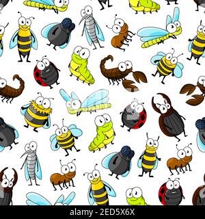 Seamless pattern tile cartoon with ladybug illustration Stock Vector ...