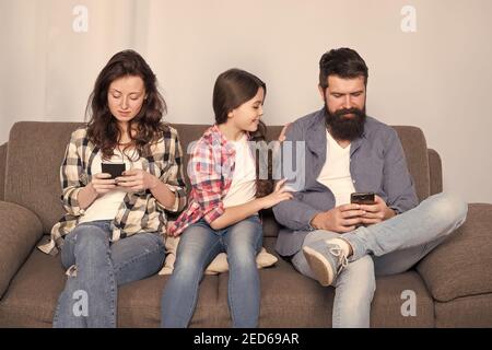 Offended feelings. Stop ignoring kid. Stuck in online. Ignored child ...