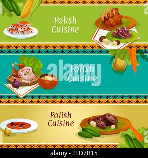 Polish cuisine food dishes menu, Poland traditional meat and fish ...