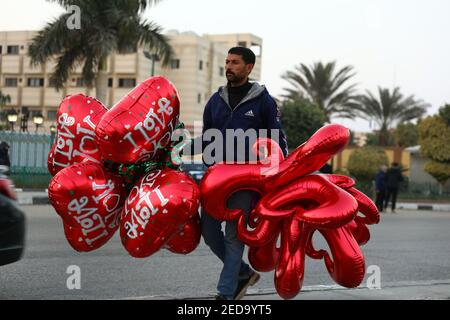 A street vendor sells Valentine's Day gifts in Baghdad, Iraq, Thursday ...