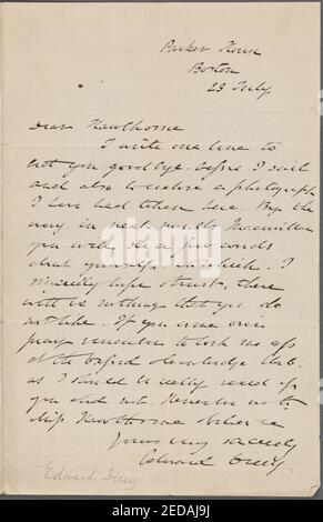 Dicey, Edward, ALS to NH. July 23, (1862) (NYPL b15823745-5044666 Stock ...