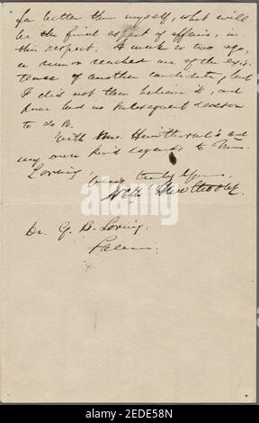 Loring, George B., ALS to. Jan. 9, 1853 Stock Photo - Alamy