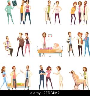 Flat cartoon patients doctor characters,PCR test,coronavirus prevention ...