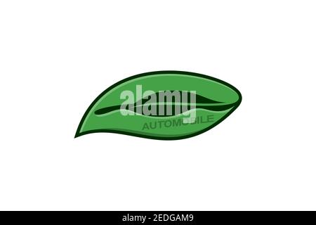 Leaf car logo template. concept vector icon of environmentally friendly ...