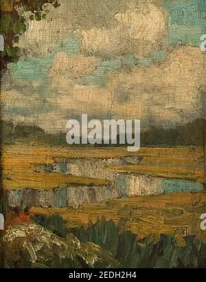 The 'Oak Tree and Marshland' right panel by Allen Butler Talcott is a ...