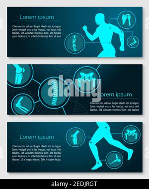 Medical banner set of orthopedics and rheumatology medicine template ...