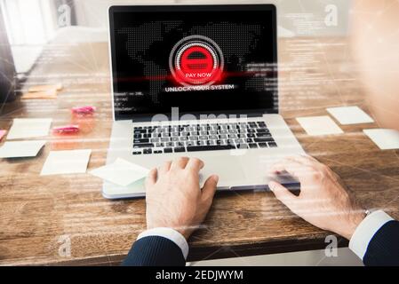 Cyber attack, laptop computer being infected by virus Stock Photo - Alamy