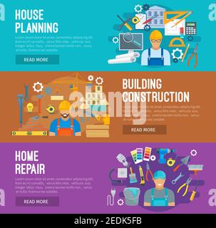 Building construction banner or poster. Construction site poster of ...