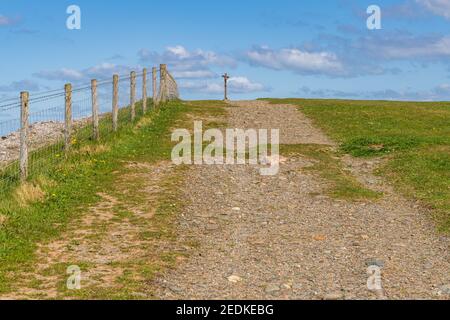 Workington, Cumbria, England, UK - May 04, 2019: Walking up to a hill ...