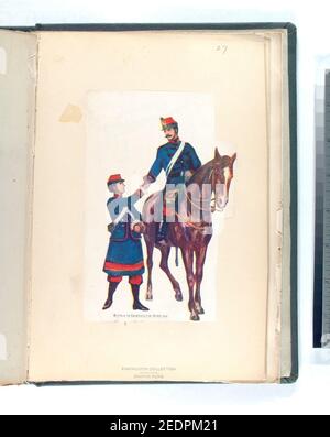 'Soldado de Cazadores y su Centinera' translates to 'Soldier of Hunters ...