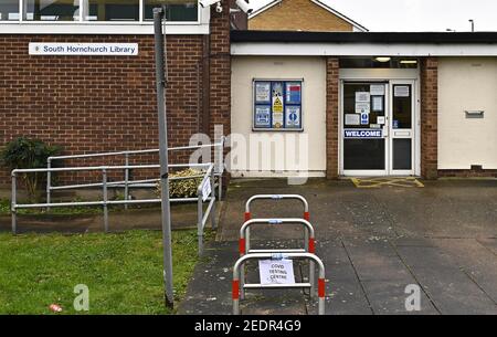Rainham, United Kingdom. 15th Feb, 2021. Sinage for the new Covid-19 ...