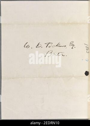 Ticknor, (William D.), ALS to. Apr. 30, 1863 (NYPL b15823745-5071423 ...