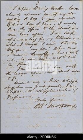 Ticknor, (William D.), ALS to. Dec. 8, 1853 Stock Photo - Alamy