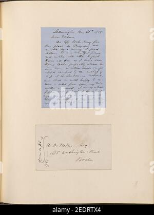 Ticknor, (William D.), ALS to. Jun. 9, 1855 Stock Photo - Alamy
