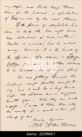 Ticknor, (William D.), ALS to. Jun. 27, 1854 Stock Photo - Alamy