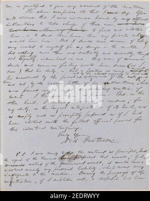 Tick(nor, William D.), ALS to. Mar. 30, 1854 Stock Photo - Alamy